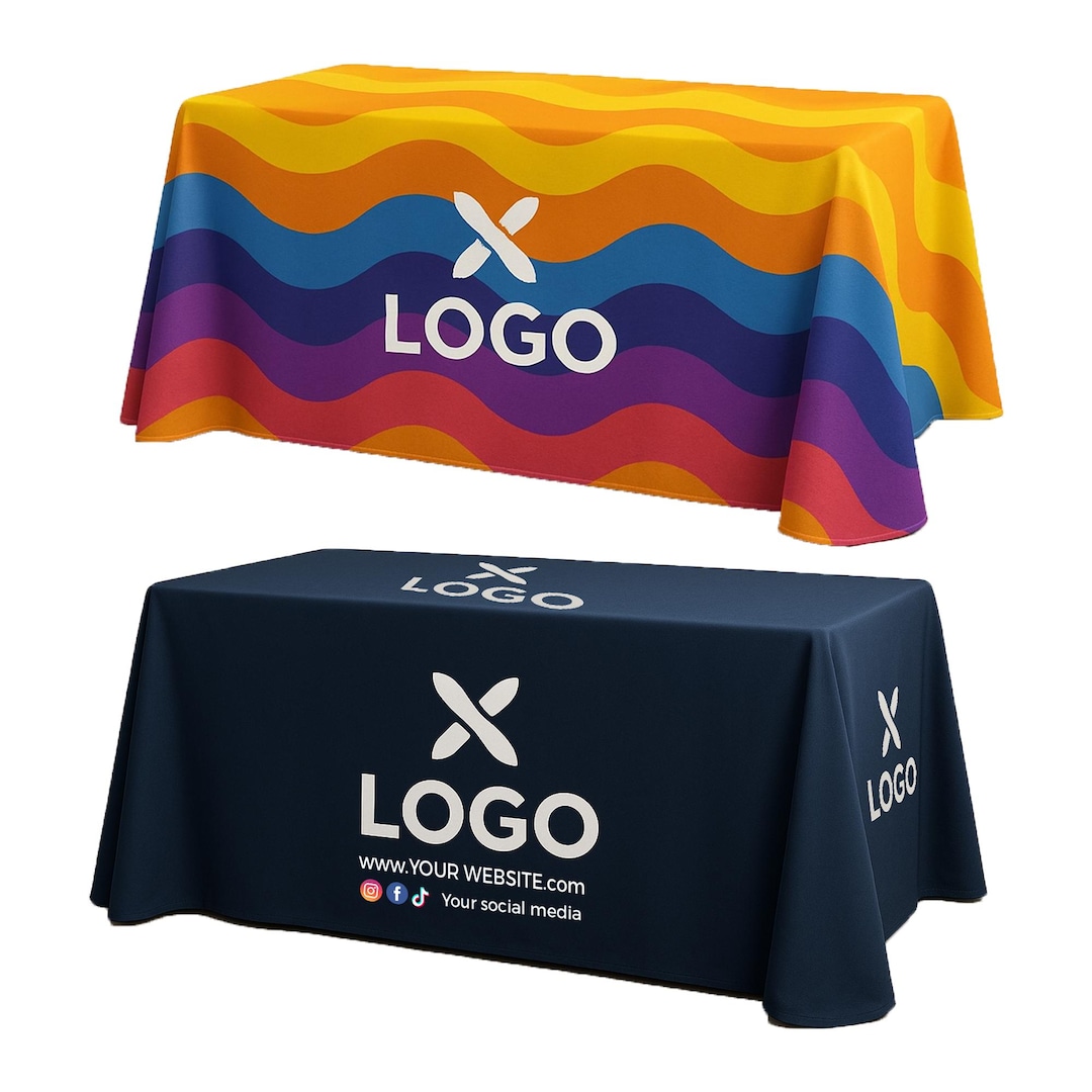 Custom Logo Tablecloth: Personalized Business Trade Show Table Cover - Etsy