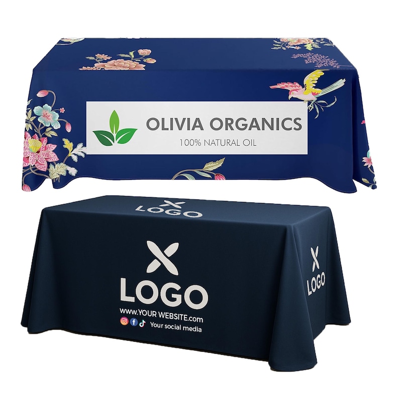 Custom Logo Tablecloth, Personalized Table Cover With for Your Business Logo, Promotional Trade ...