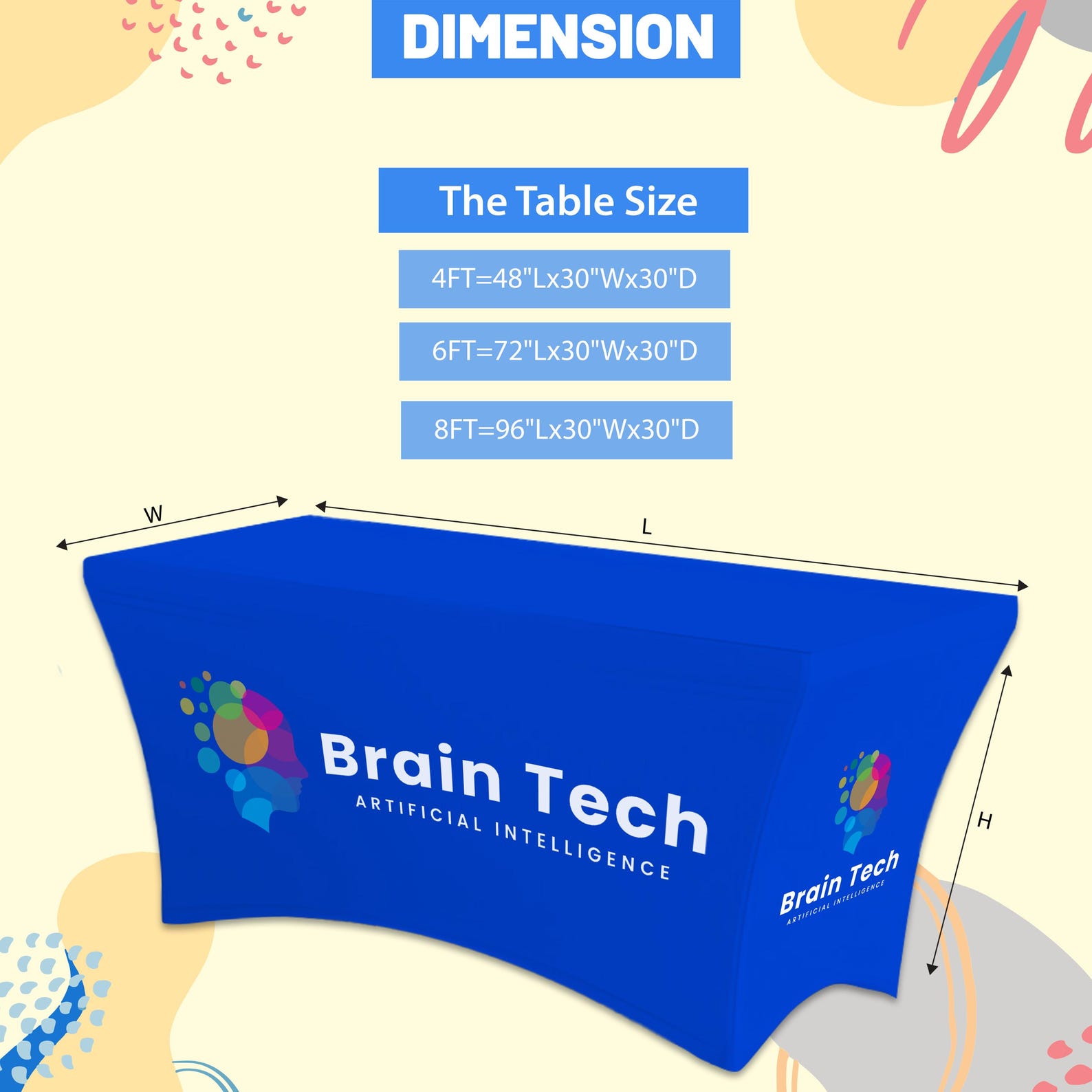 Personalized Logo Tablecloth: Custom Business Event Display - 6 FT - Etsy