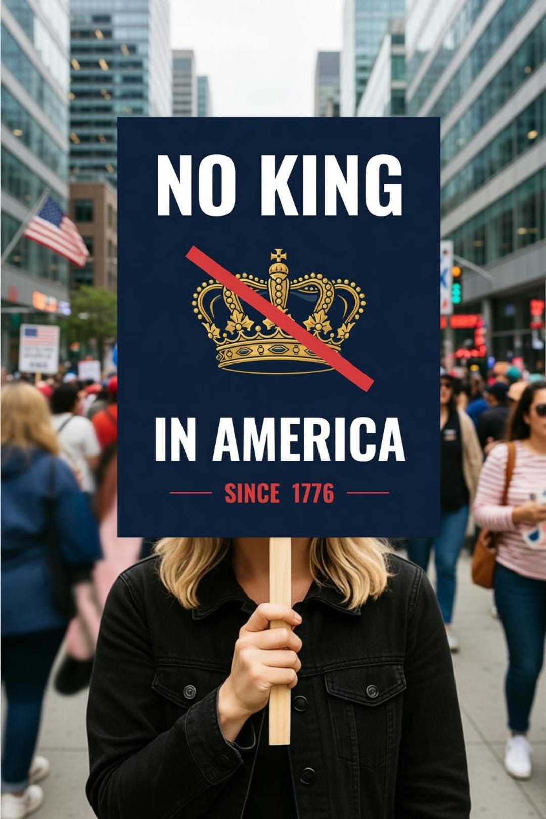 No Kings in America Protest Sign, Anti-trump Resistance, Political ...