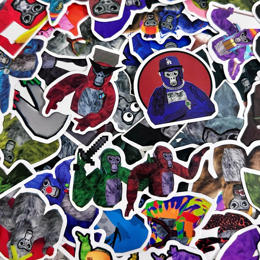 50pcs Funny Gorilla Stickers, Cartoon Ape Stickers, Colorful Meme ...