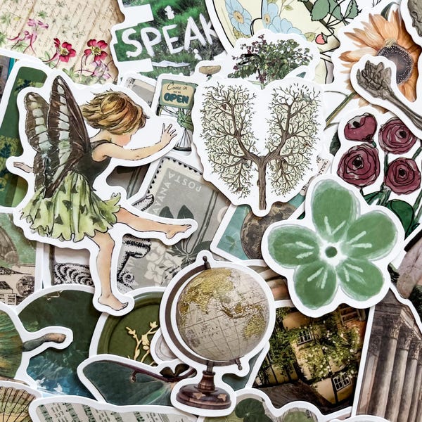 Green Aesthetic Stickers - Etsy