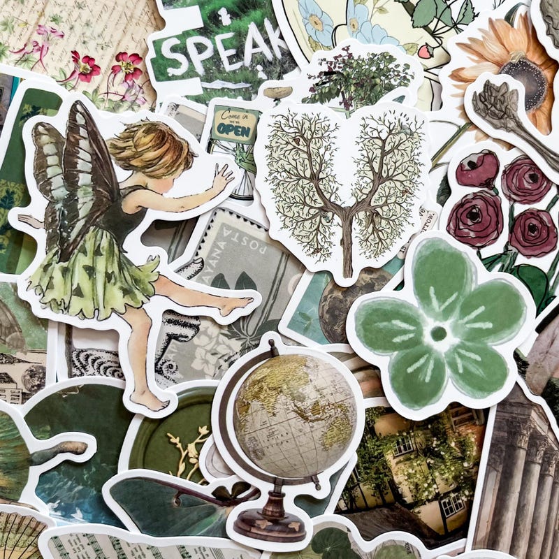 Green Aesthetic Stickers - Etsy
