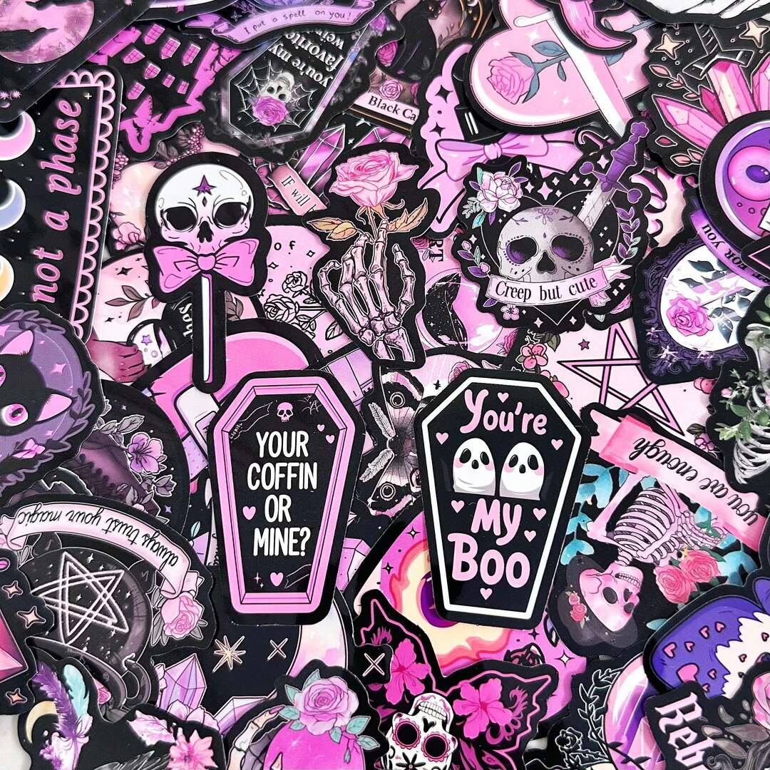 50pcs Gothic Witch Stickers, Purple Potion Stickers, Butterfly Stickers ...