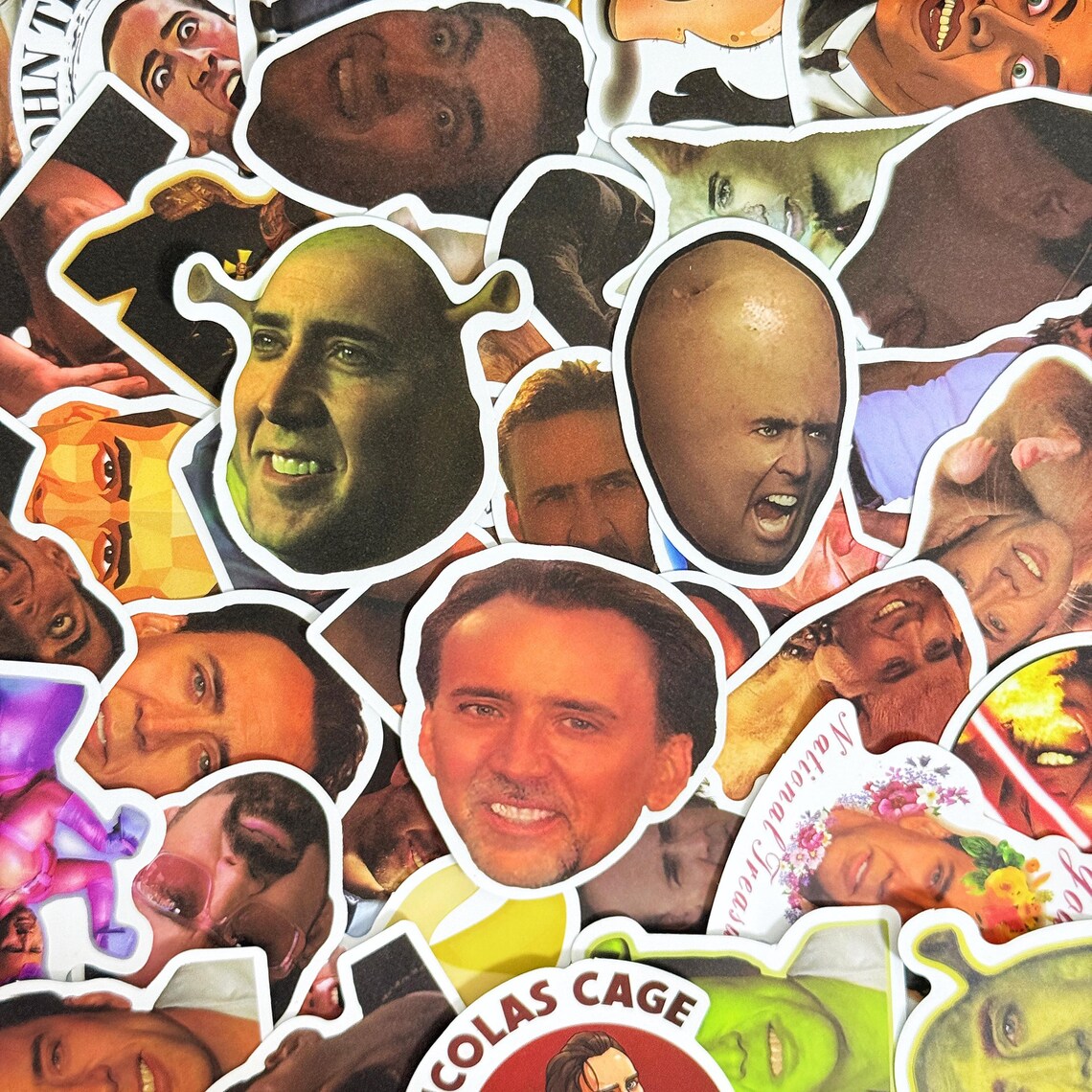 50pcs Nicolas-cage Stickers, Funny Actor Stickers, Meme Face Stickers ...