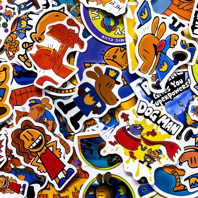 50pcs Dog Man Stickers, Comic Character Stickers, Funny Cartoon Dog Art ...