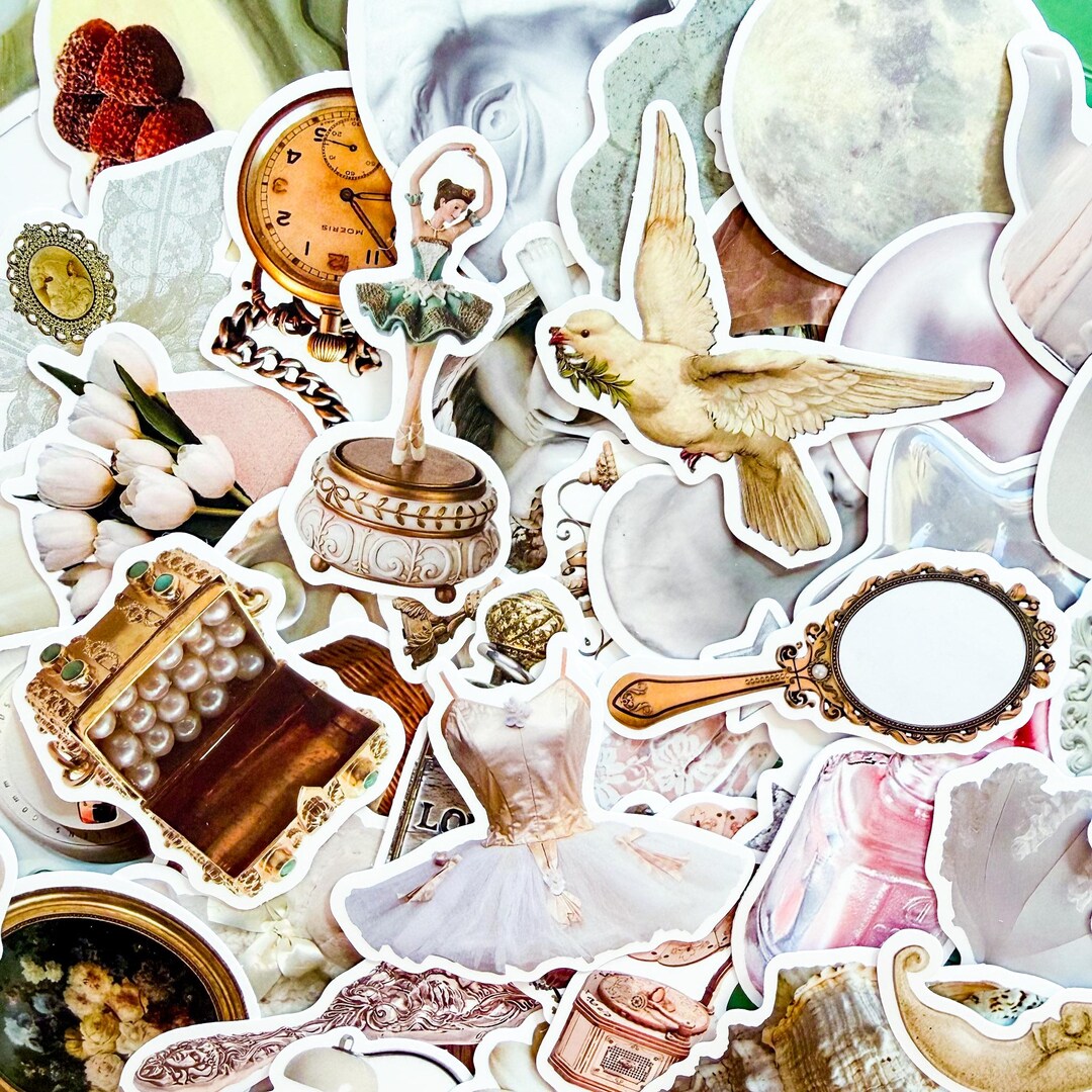 50pcs Romantic Collage Stickers, Vintage Stickers, Classical Art ...