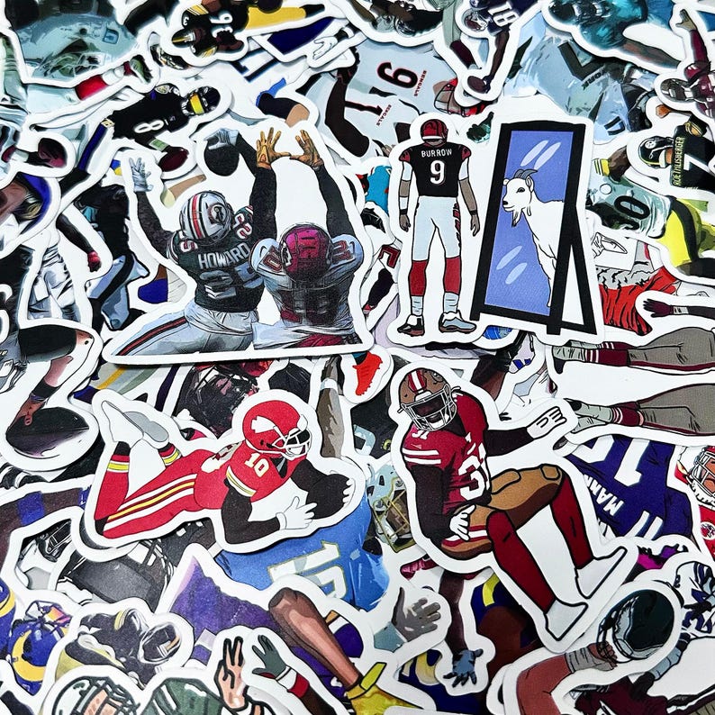 50pcs Football Stickers, NFL Player Stickers, Sports Athlete Stickers ...