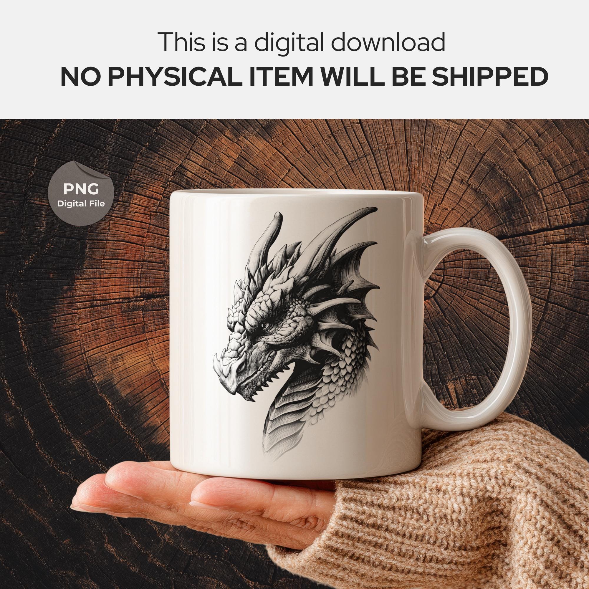 Dragon Engraving PNG | DND Laser Engraving File | CNC & Glowforge Wood ...