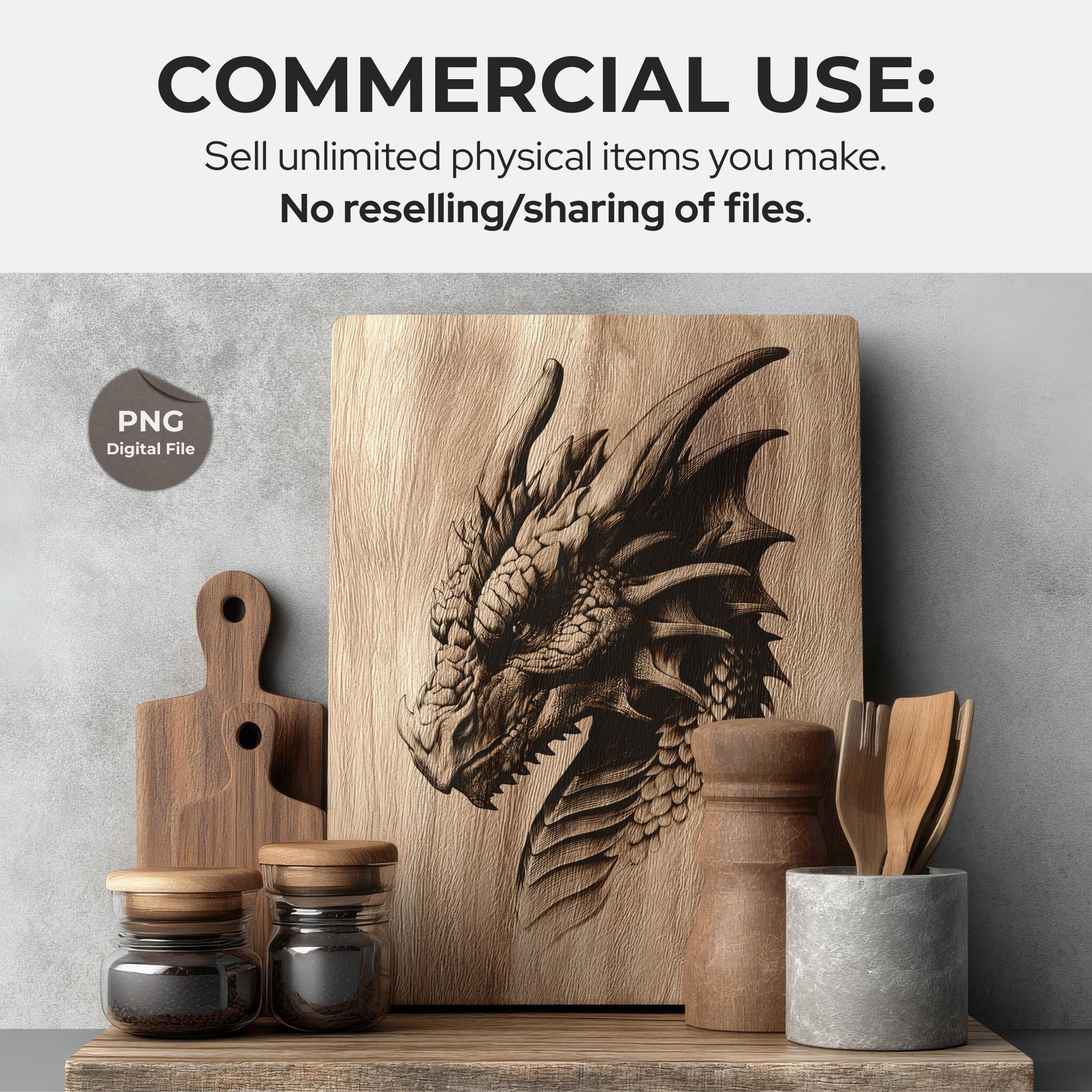 Dragon Engraving PNG | DND Laser Engraving File | CNC & Glowforge Wood ...