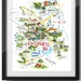 30a Map Illustration Poster Print 11x17 Inches, Digitally Printed on ...