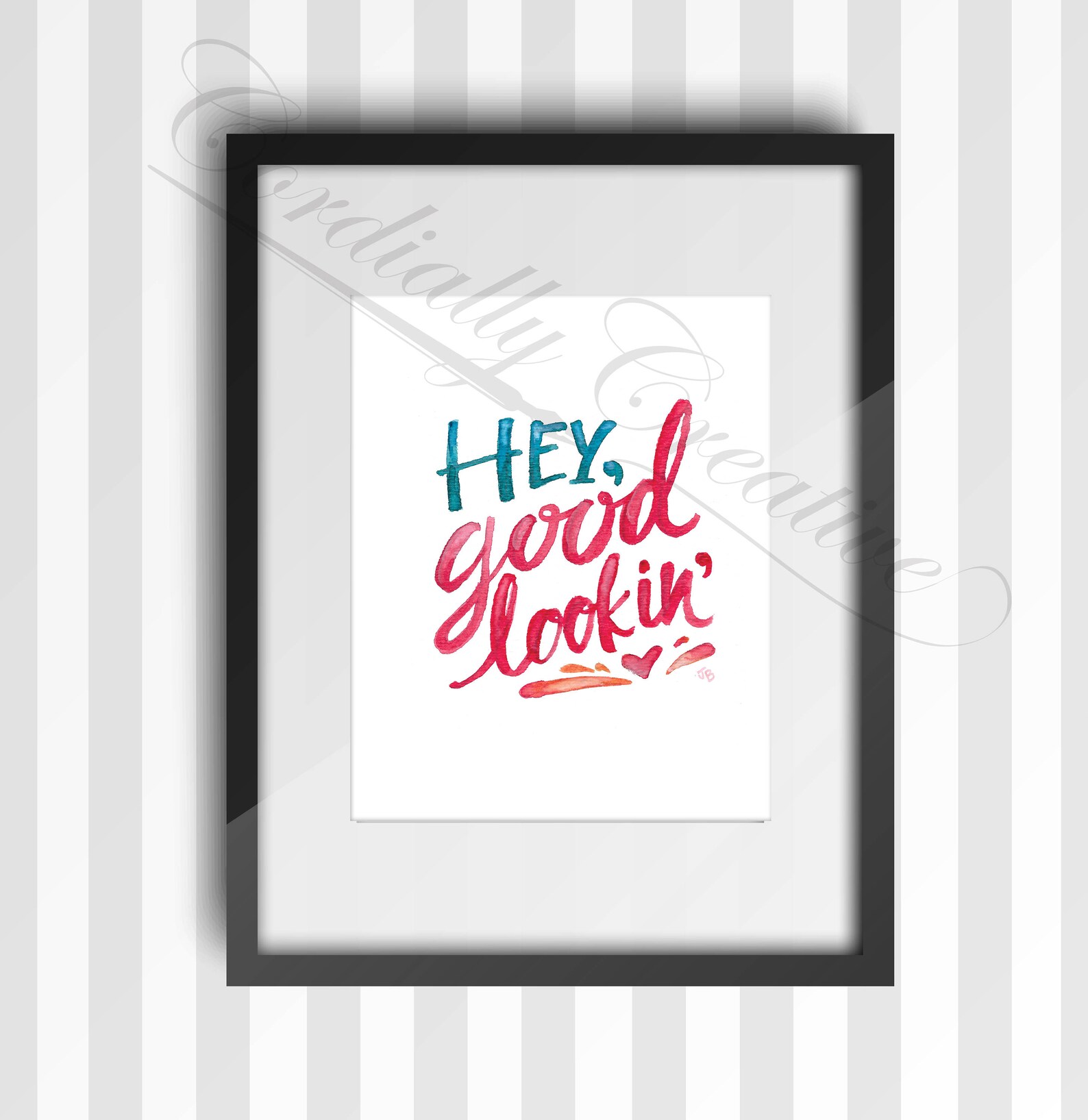 Hey Good Lookin' Watercolor Illustration Print 8x10 Inches - Etsy