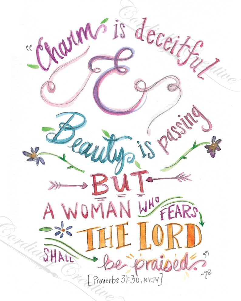 Proverbs 31 Watercolor Illustration Print 8x10 Featuring - Etsy