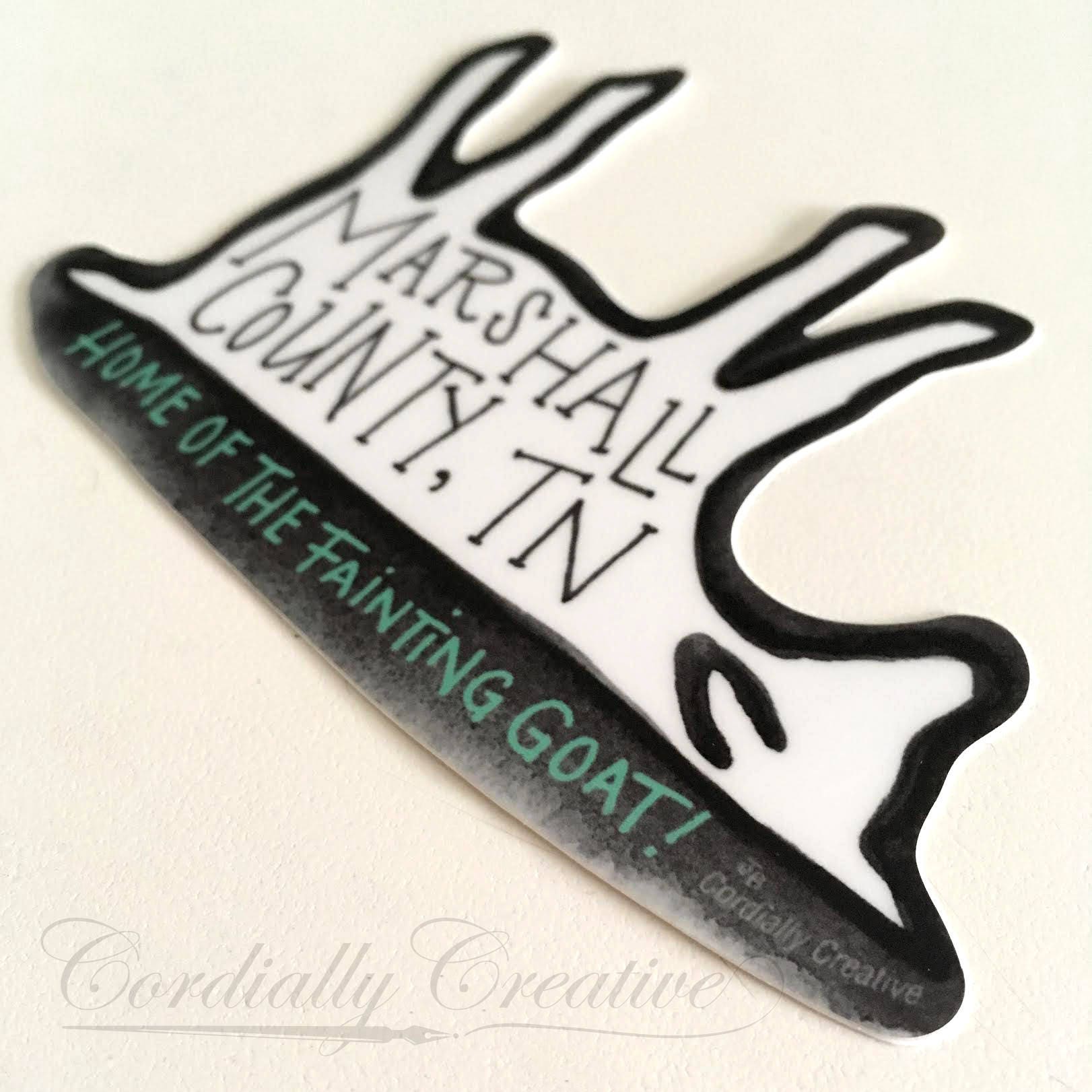 Fainting Goat Sticker for Marshall County TN Featuring My - Etsy