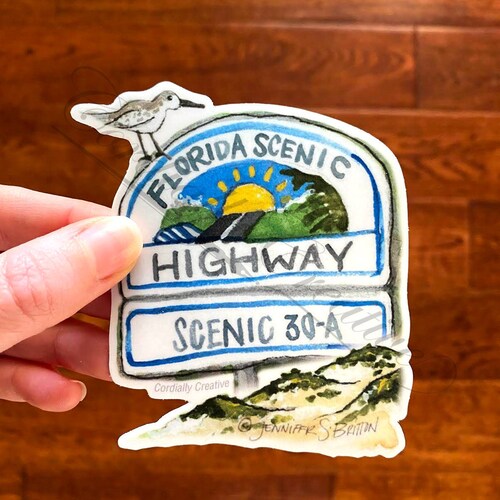 Hwy 30a Sticker Featuring the Highway Road Sign Found Along - Etsy