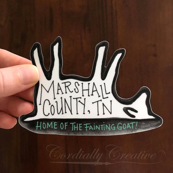 Fainting Goat Sticker for Marshall County TN Featuring My | Etsy