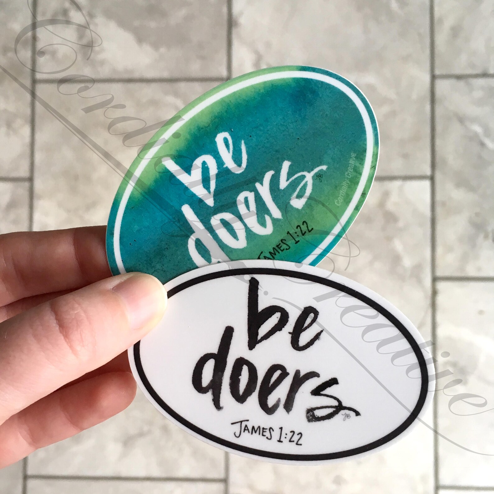 Be Doers Sticker Featuring My Watercolor Lettering From James 1:22, but ...