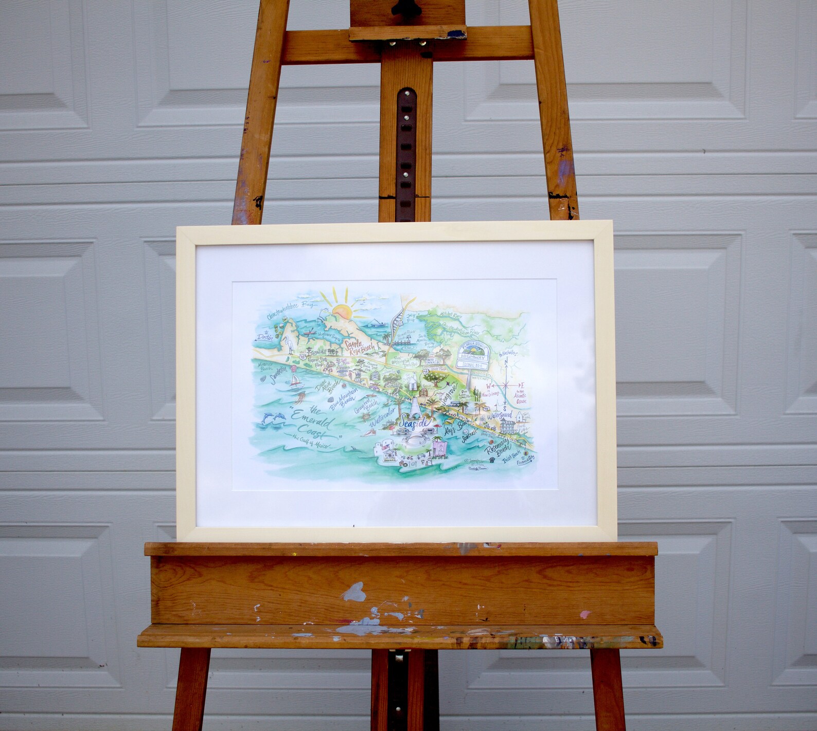 30a Map Illustration Poster Print 11x17 Inches, Digitally Printed on ...