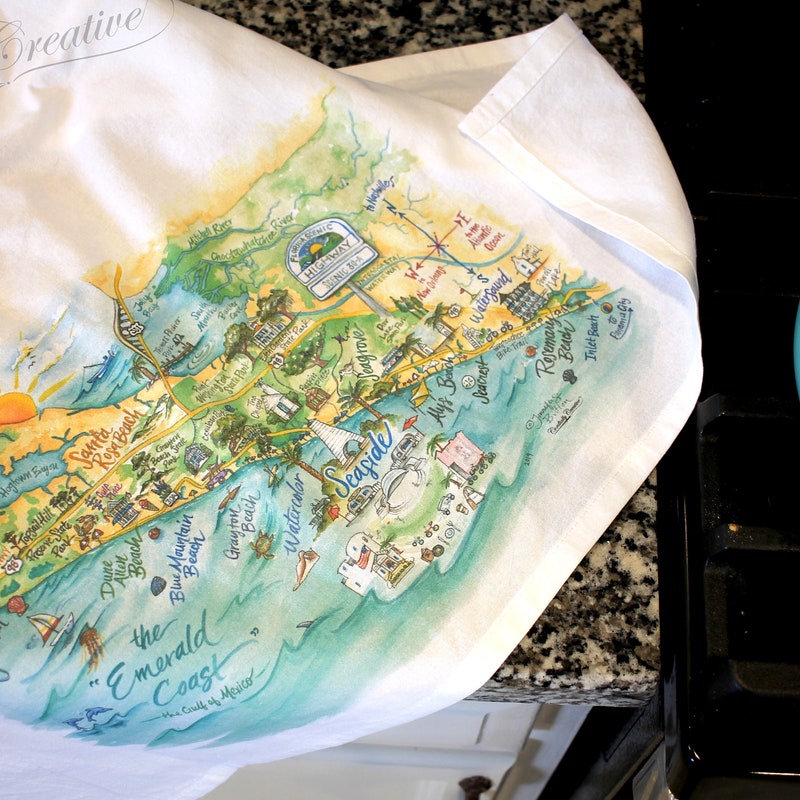 Map Tea Towel - Etsy