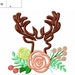 Small Buck Deer Flowers Bouquet Shabby Shick Silhouette 4x4 Machine ...