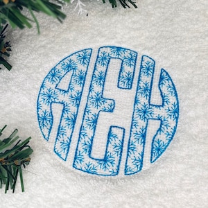 Snowflake Monogram A-Z, Awesome Winter Frozen Snow Three Letters Circle ...