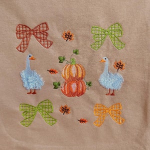 Thanksgiving Fall Pumpkin Goose SET of 5 Designs Bows in a Row Bow ...