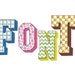 SET of 4 Patterned Fonts Dots Checks Waves and Cubes Alphabet Letters ...