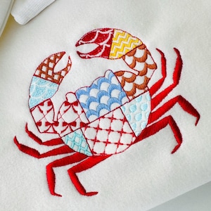 Patchwork Crab Patterned Animal With Pincers Crab Outline Machine ...
