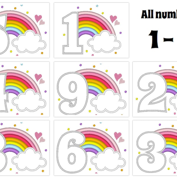 Rainbow Numbers - Etsy UK