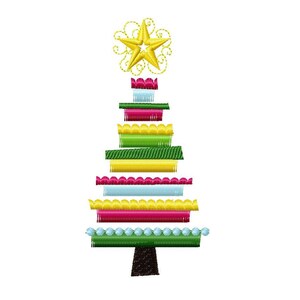 Shabby Chic Fringed Fluffy Christmas Tree Fringe ITH in the Hoop Easy ...