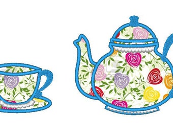 Teapot Applique | Etsy