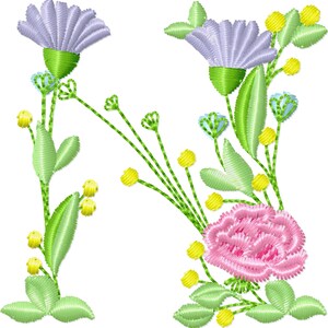 Floral Block Uppercase Capital Letters A-Z Whole Alphabet, Monogram ...