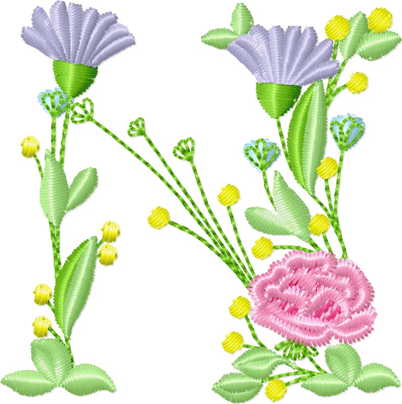 Floral Block Uppercase Capital Letters A-Z Whole Alphabet | Etsy