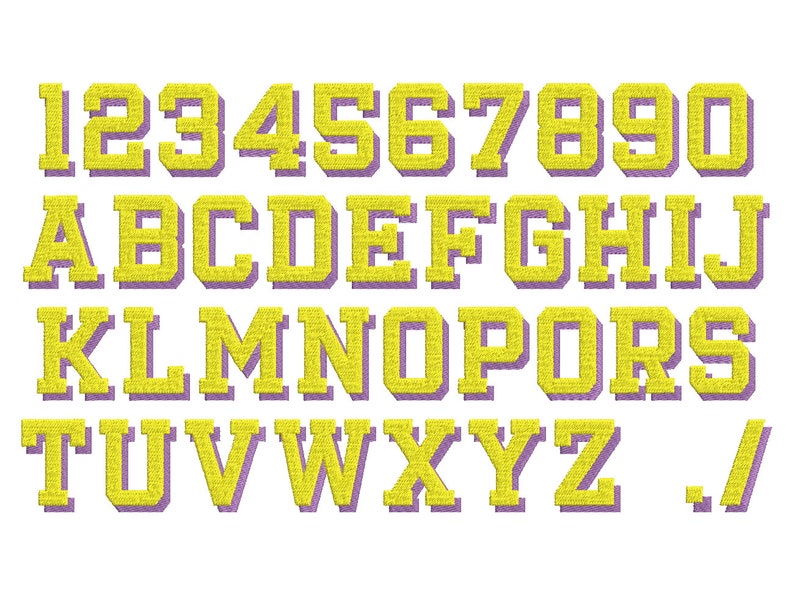 Block Type Shadow Font Fill Stitch Machine Embroidery Designs - Etsy