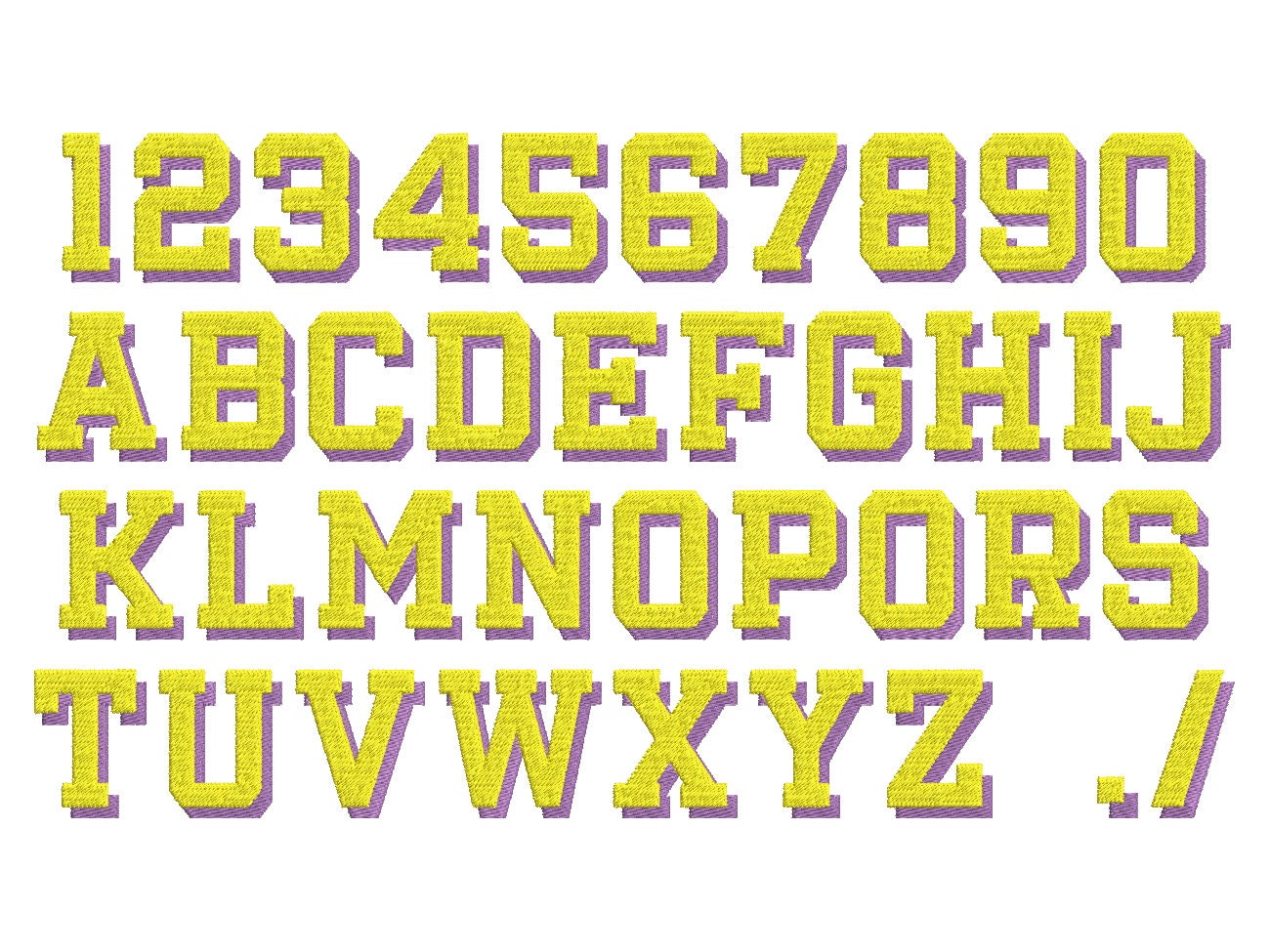 Block type Shadow Font fill stitch machine embroidery designs assorted ...