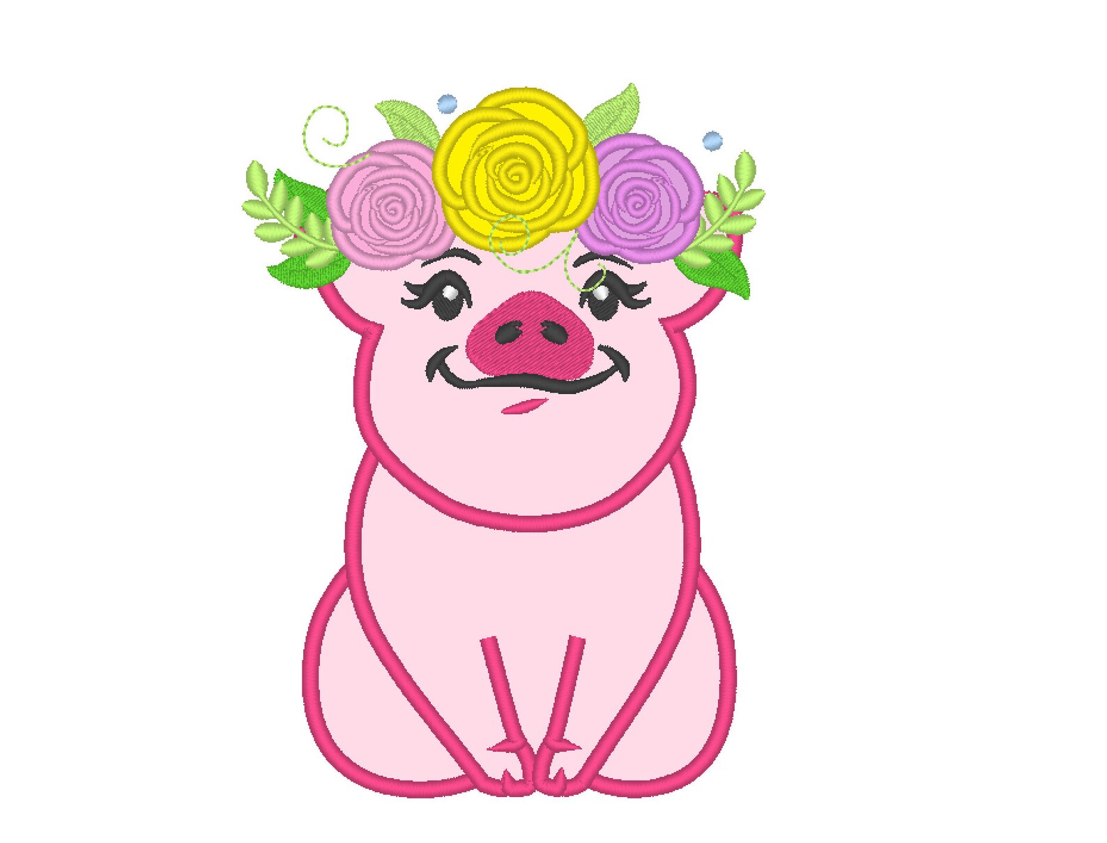 Piggie Pig Roses Floral Crown Awesome Pig Heifer Farm Girl - Etsy