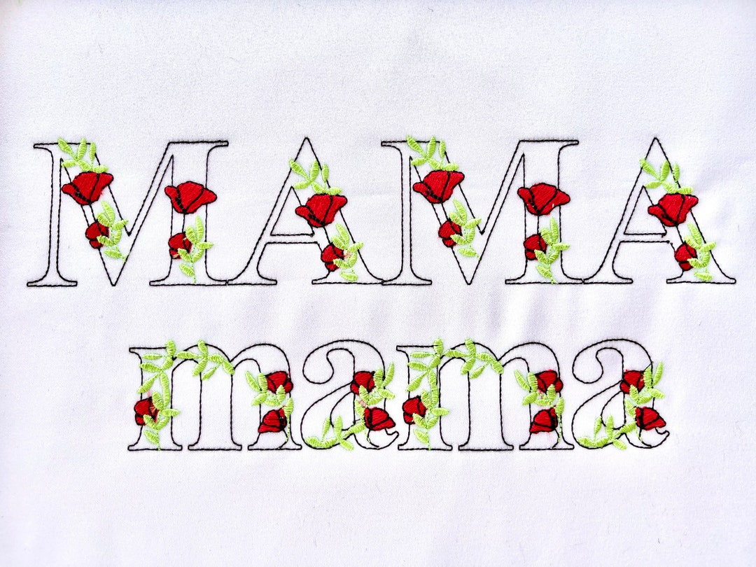 Light Poppy Red Rose Floral Font Flower Alphabet Uppercase and ...