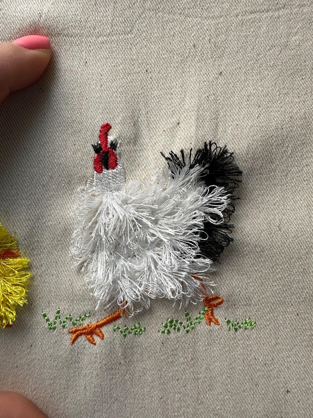 Running Chicken Fringed Fluffy Chenille Farm Bird Small Sizes Machine ...