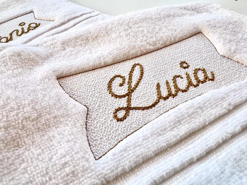 Embossed Banner Shape for Terry Towel Set of 5 Types Monogram Frame ...