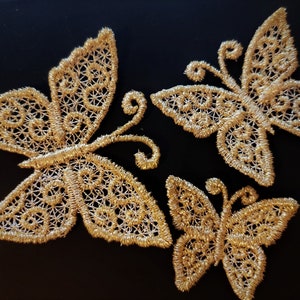Light Delicate Butterfly Mini Free Standing Lace Machine Embroidery ...