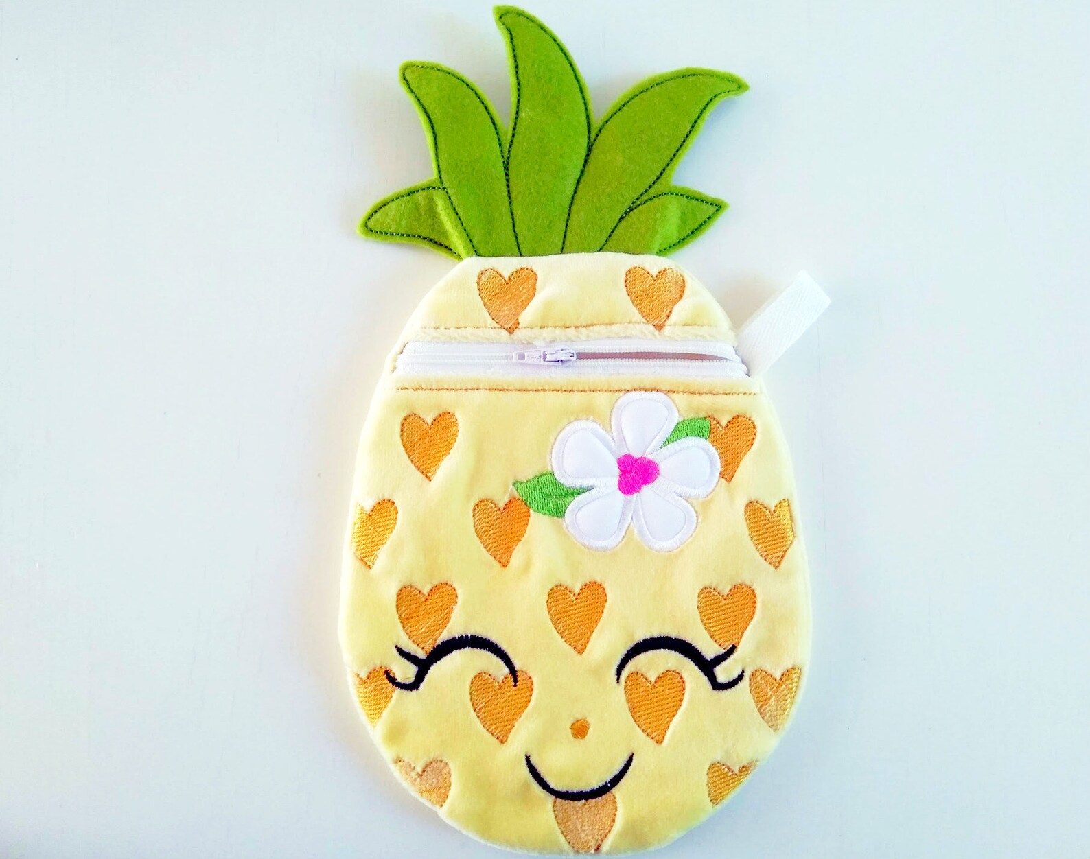 Pretty Pineapple Summer Zipped Pouch Envelope Pocket Zipper Bag Zip Bag ...