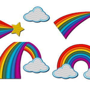 Rainbows Collection Rainbow Embroidery Designs Rainbow - Etsy