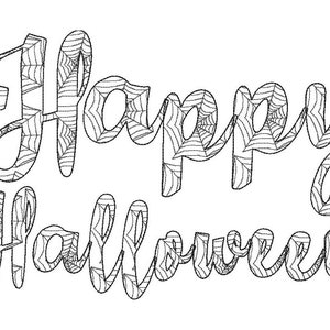 Spider Web Halloween Font Light Sketch Outline Machine Embroidery ...