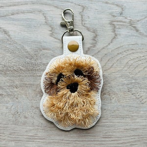 Dog Keychain Puppy Poodle Maltipoo Cockapoo Goldendoodle Key Fob Snap ...