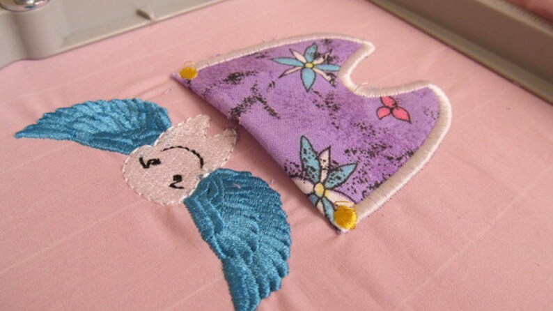 Tooth Fairy Pocket Embroidery Design Fairy Flaying Out | Etsy