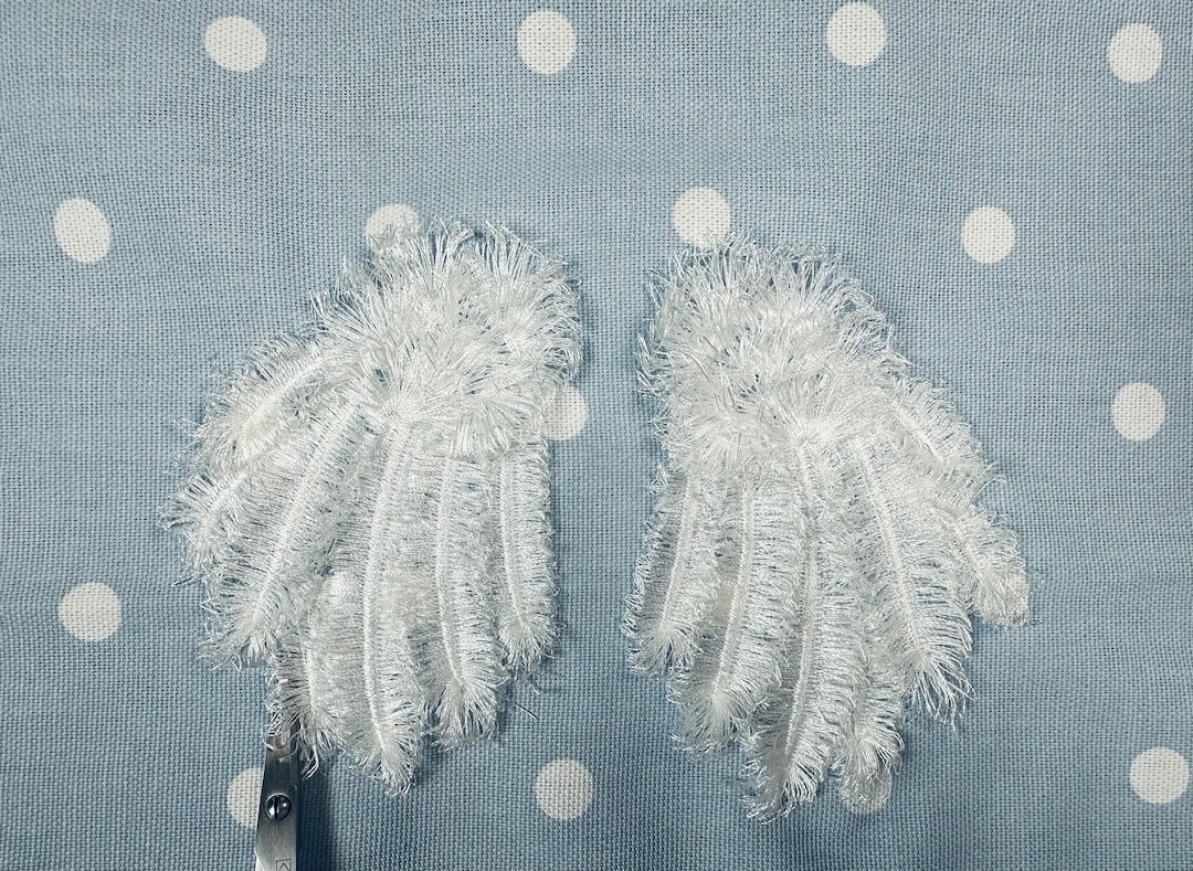Fringed Angel Wings Embroidered Fuzzy Wing Machine Embroidery Designs ...