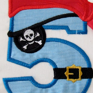 Cute Pirate Birthday Numbers , Machine Embroidery Applique Designs 6 ...
