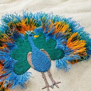 Fringed Peacock Fluffy Chenille Bird Machine Embroidery Designs Awesome ...