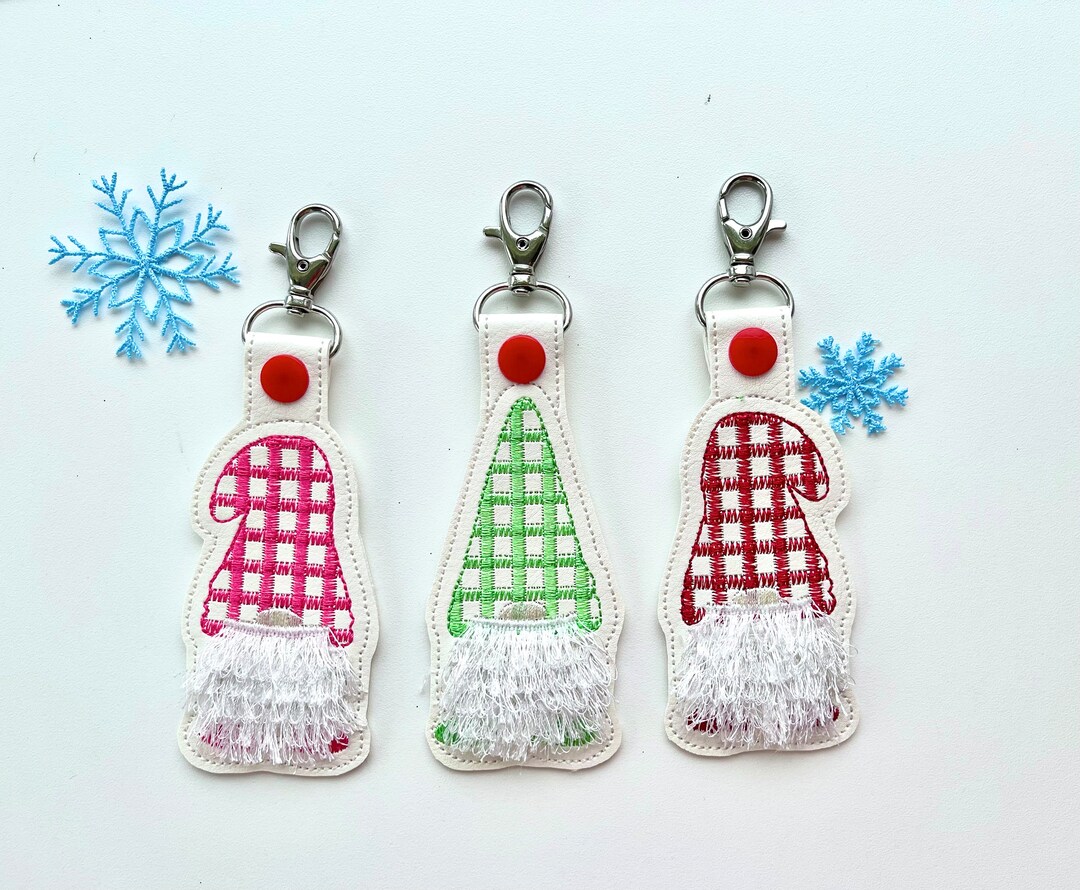 Fuzzy Beard Gnome Key Fob Snap Tab in the Hoop Machine Embroidery ...