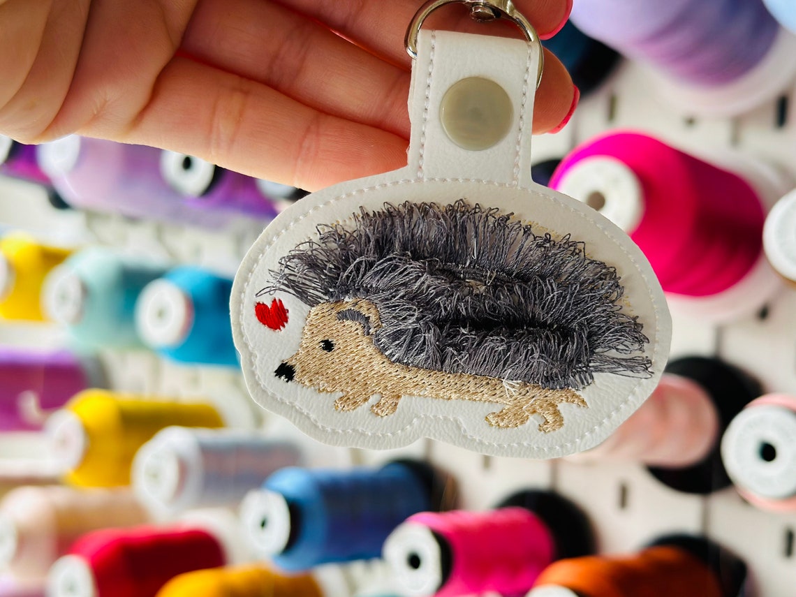 Fringed Hedgehog Eyelet and Key Fob Snap Tab in the Hoop Machine ...